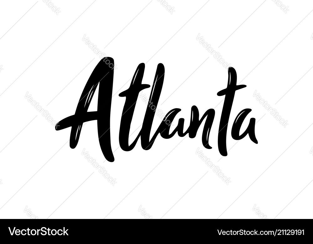 Atlanta hand-lettering calligraphy hand drawn Vector Image