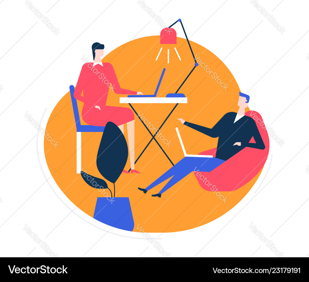 Coworking space - flat design style colorful Vector Image