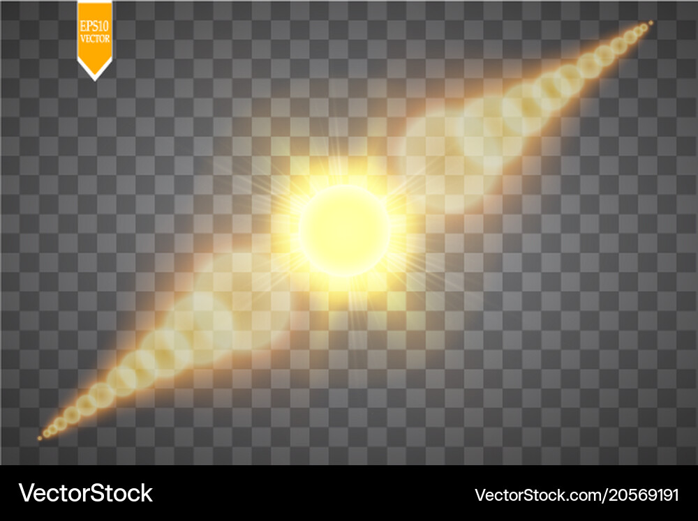 Lens flare effect isolated on transparent Vector Image