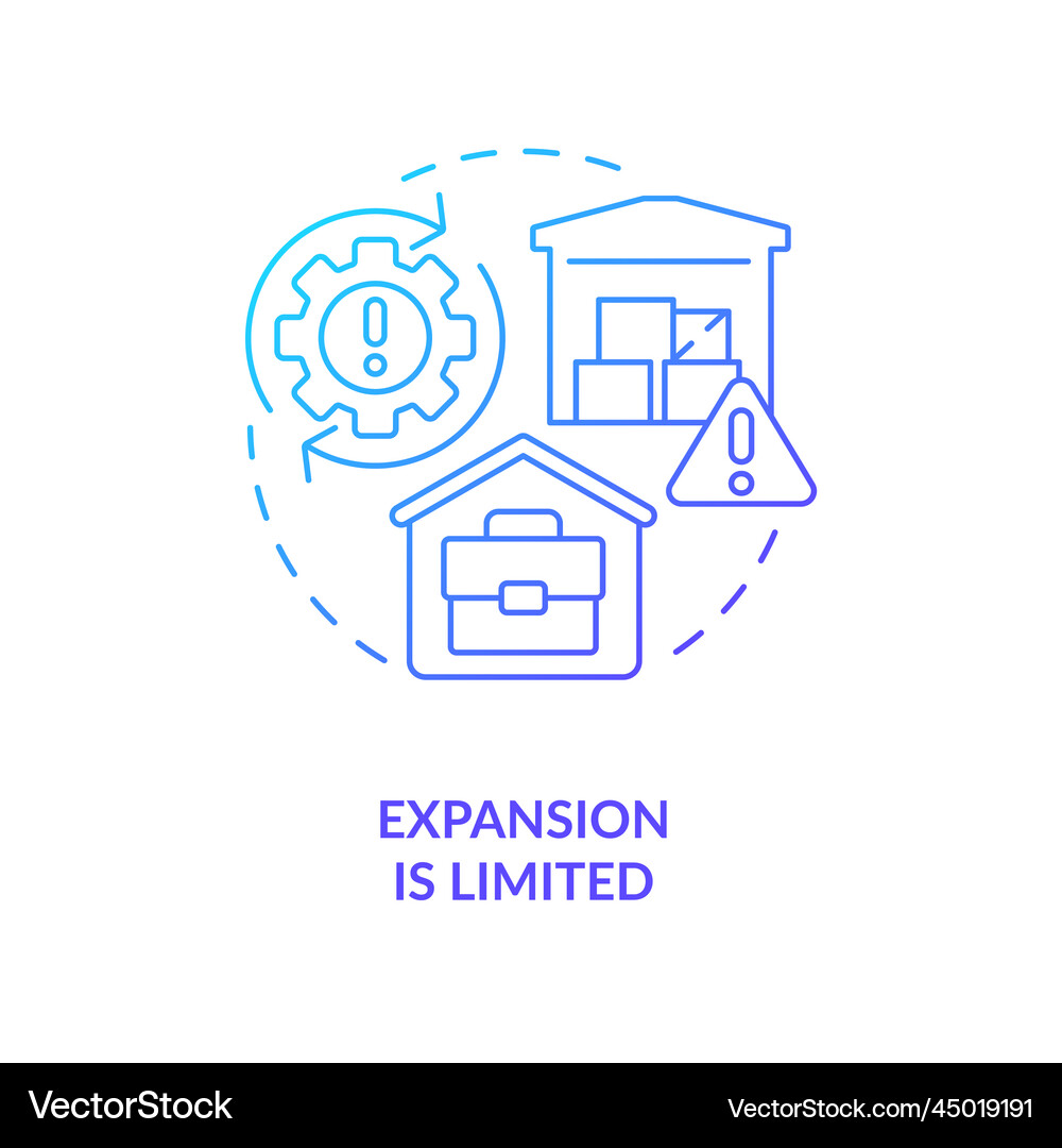 Limited expansion blue gradient concept icon Vector Image