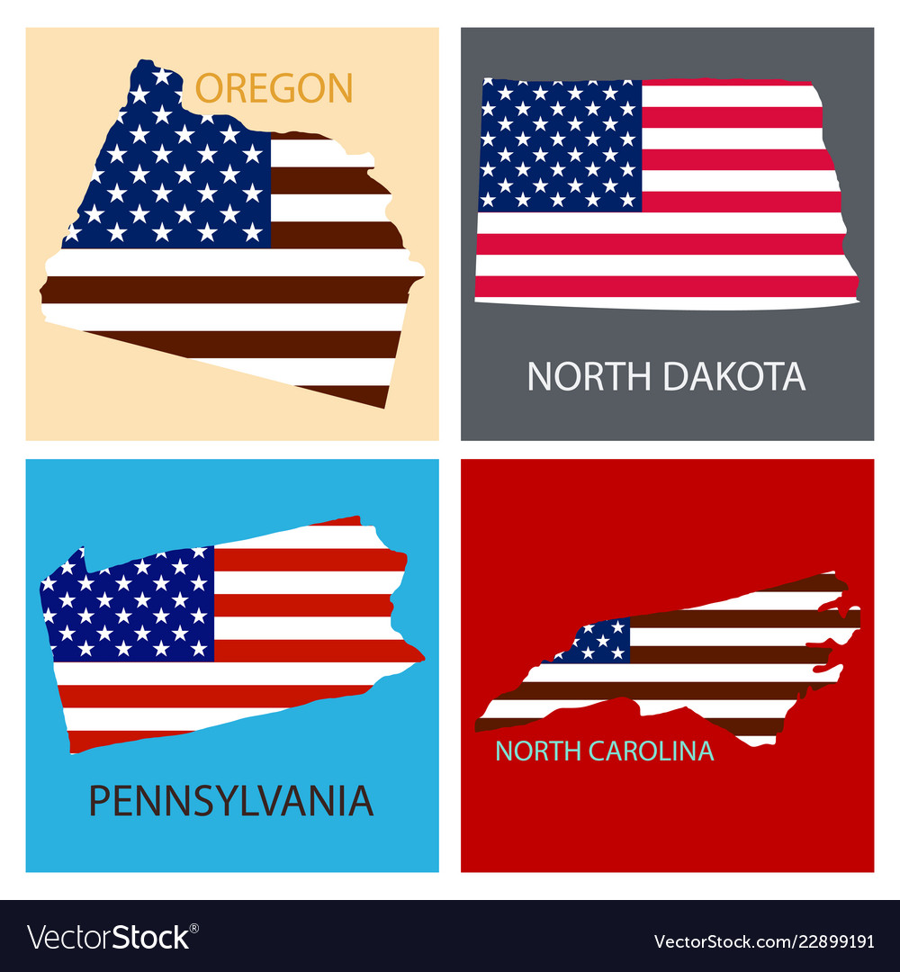 Poster map of united states of america with state Vector Image