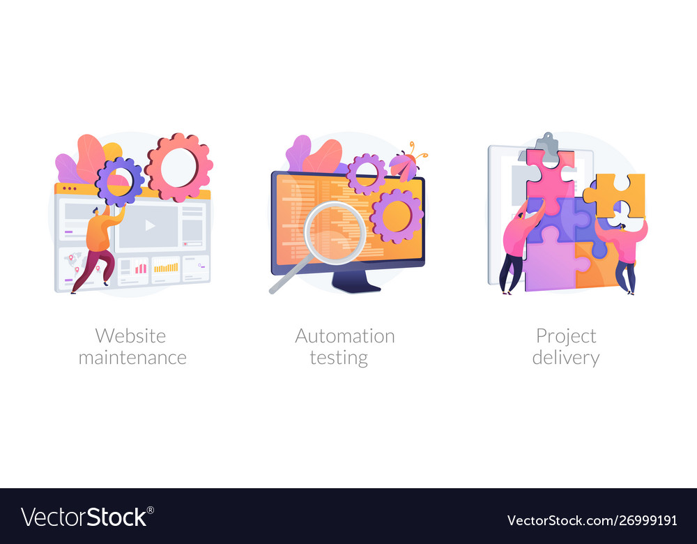Website development concept metaphors Royalty Free Vector