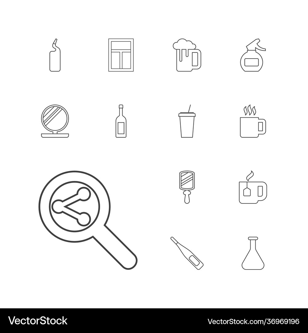 13 glass icons Royalty Free Vector Image - VectorStock