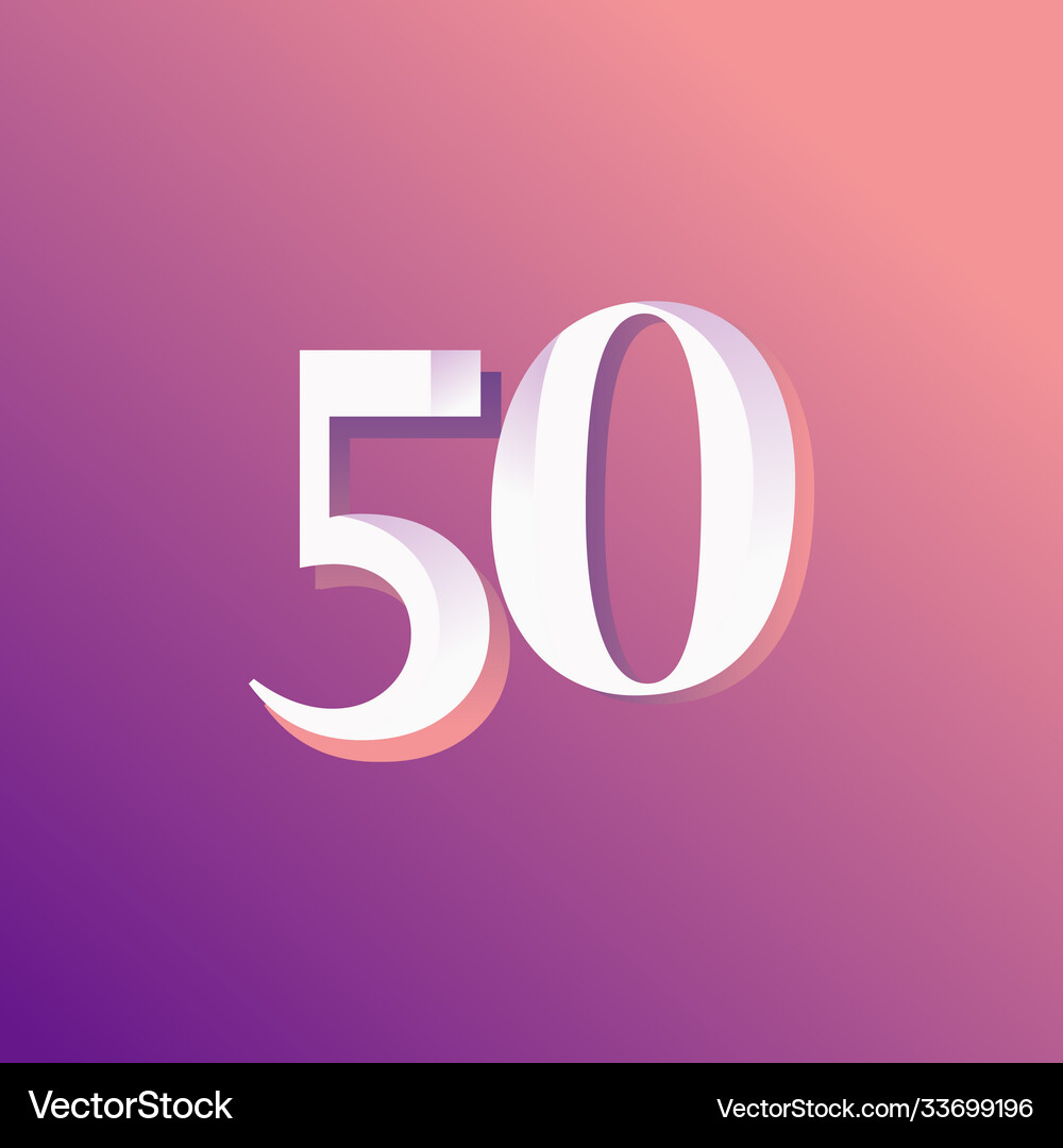 50 years anniversary rainbow number template Vector Image