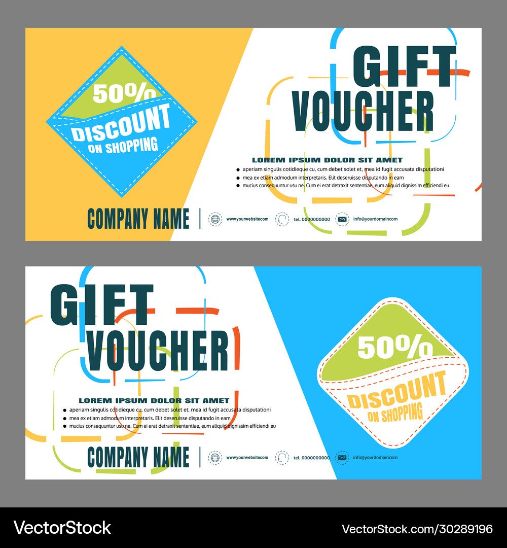 Blank gift voucher to increase sales with blue Vector Image