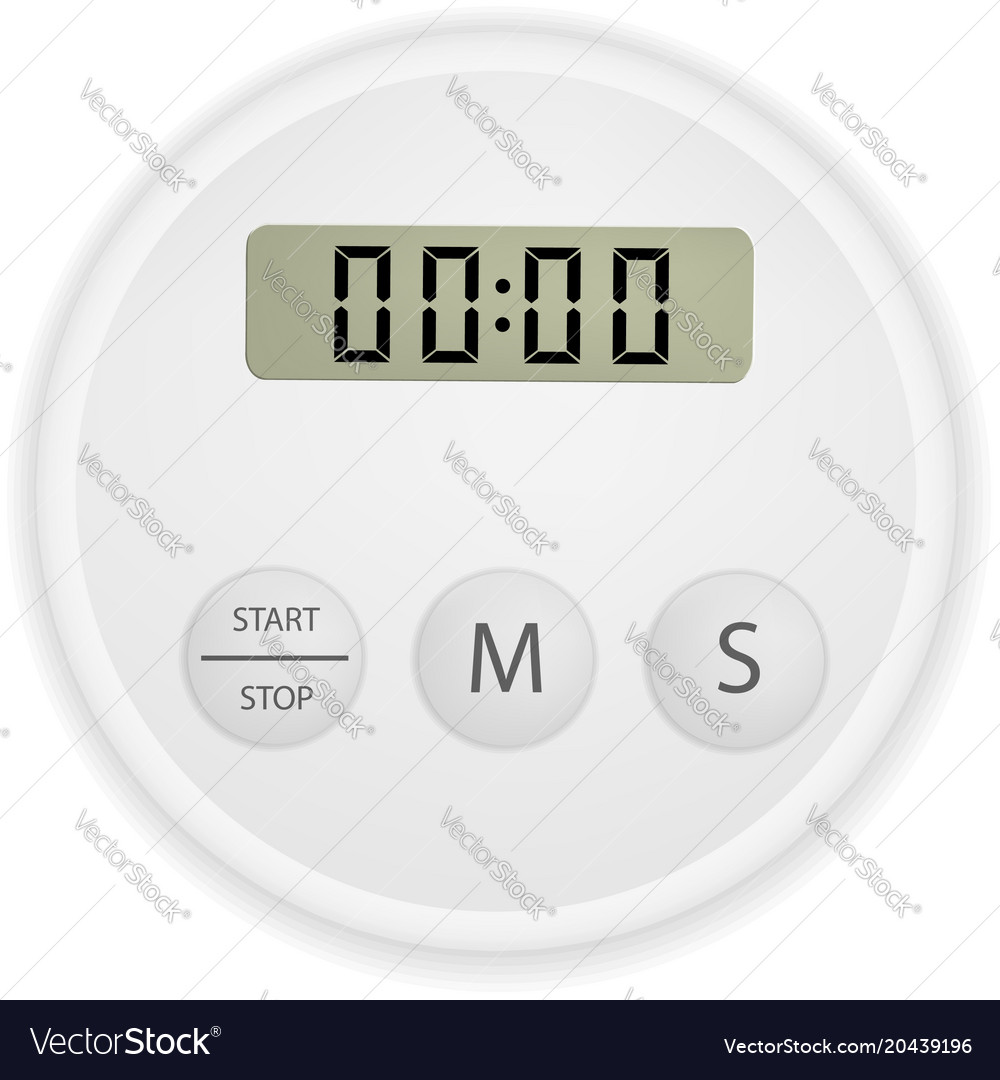 Electronic timer mockup realistic style Royalty Free Vector