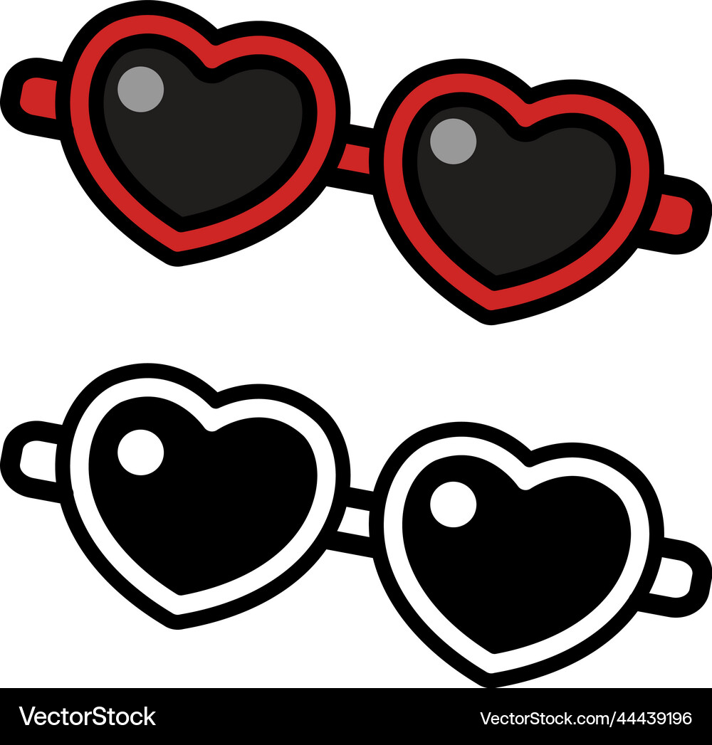 Isolated colorful and black white sunglass Vector Image