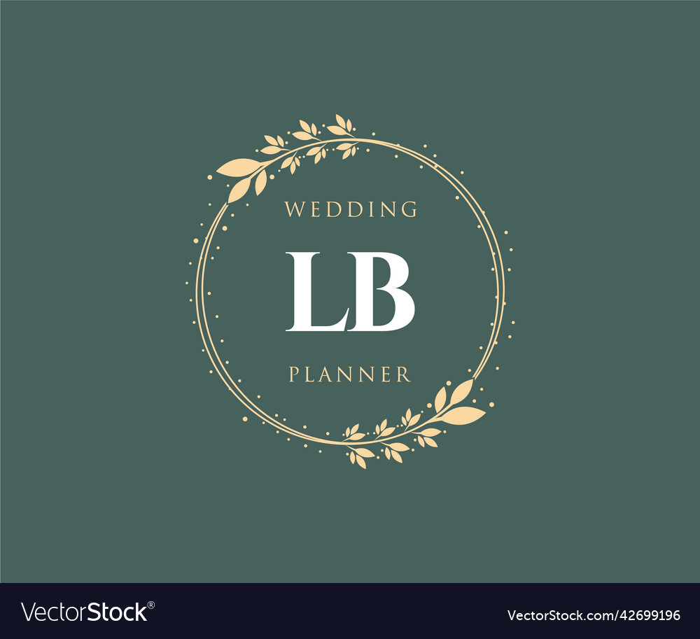 Lb initials letter wedding monogram logos Vector Image