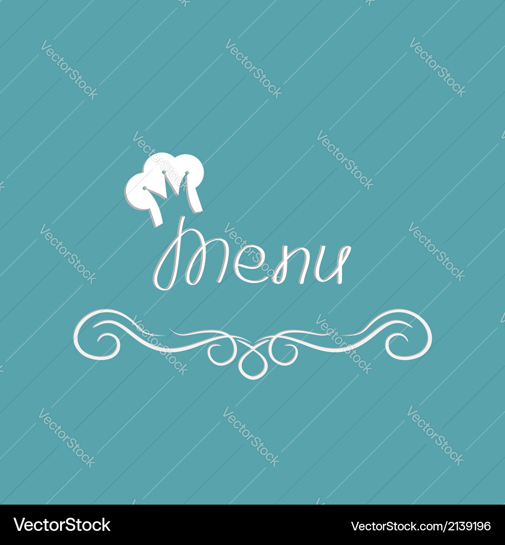 Menu cover design with chef hat in shape of crown Vector Image