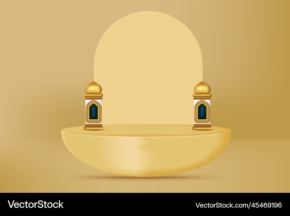 Realistic 3d islamic celebration with islamic Vector Image