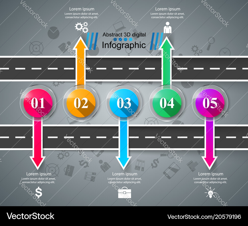 Road infographic design template and marketing Vector Image