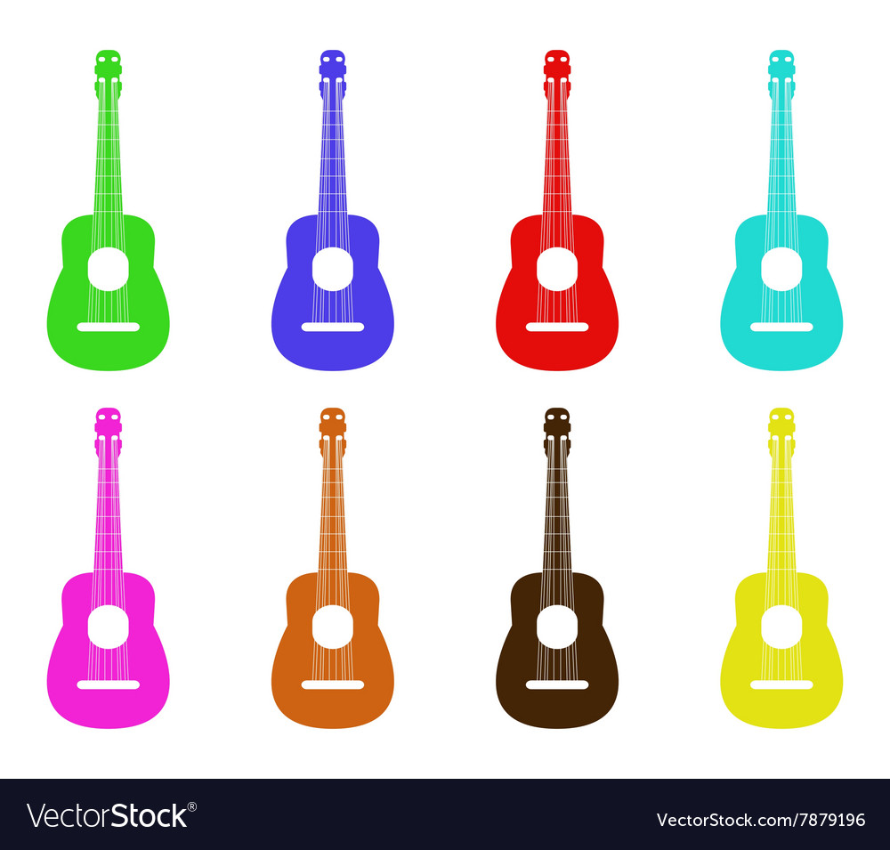 Set of guitars Royalty Free Vector Image - VectorStock