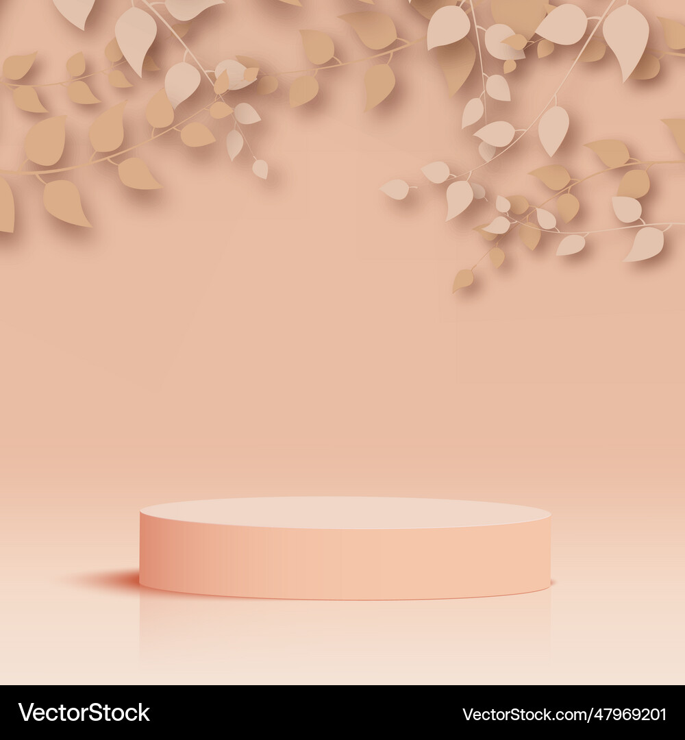 Abstract background with cream color geometric 3d Vector Image