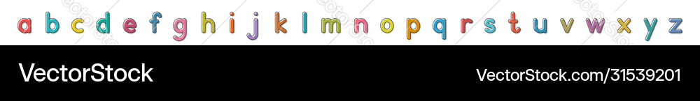 Alfhabet all small letters horizontal Royalty Free Vector