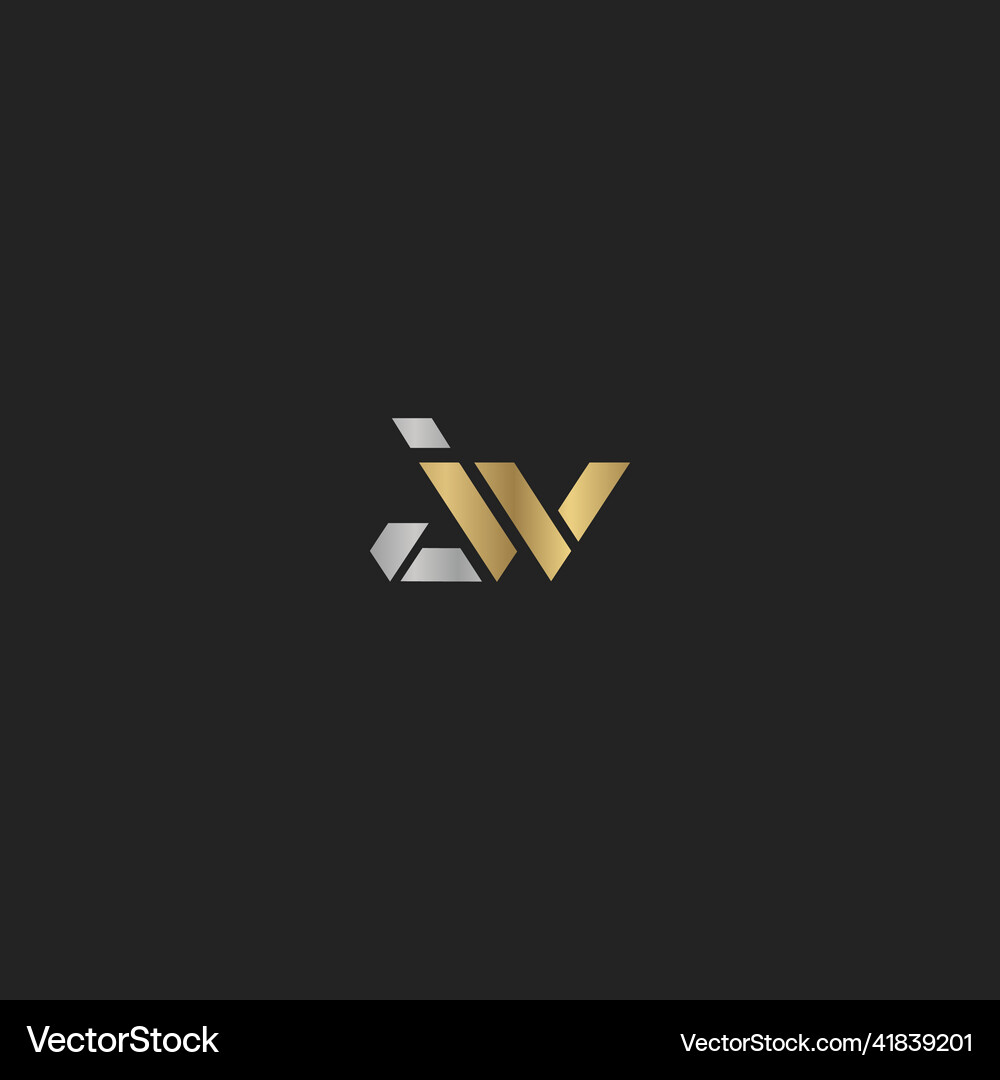 Alphabet initials logo jw wj j and w Royalty Free Vector