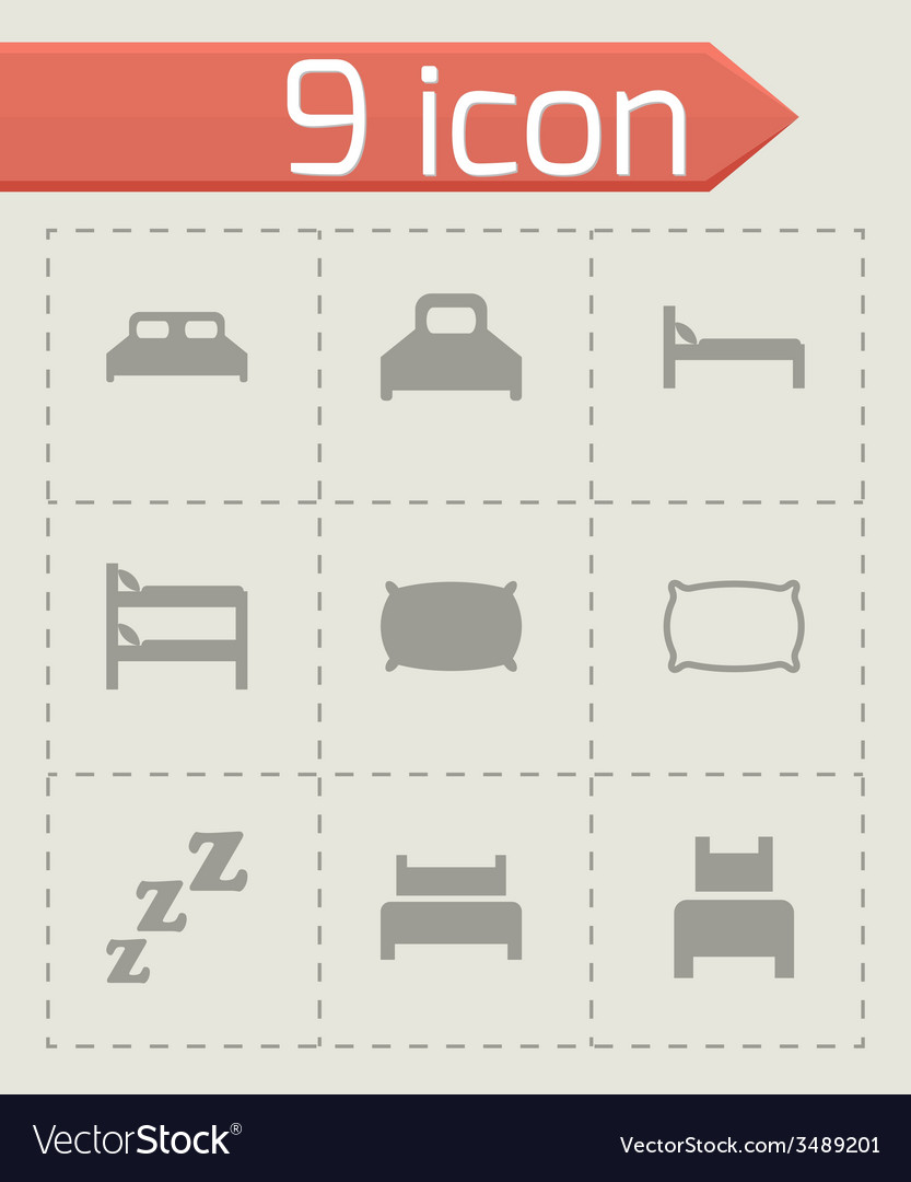 Bed icon set Royalty Free Vector Image - VectorStock