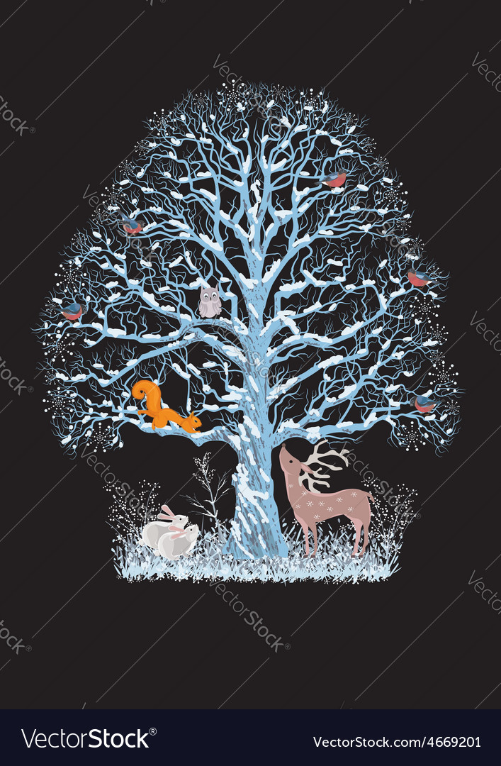 Blue tree Royalty Free Vector Image - VectorStock