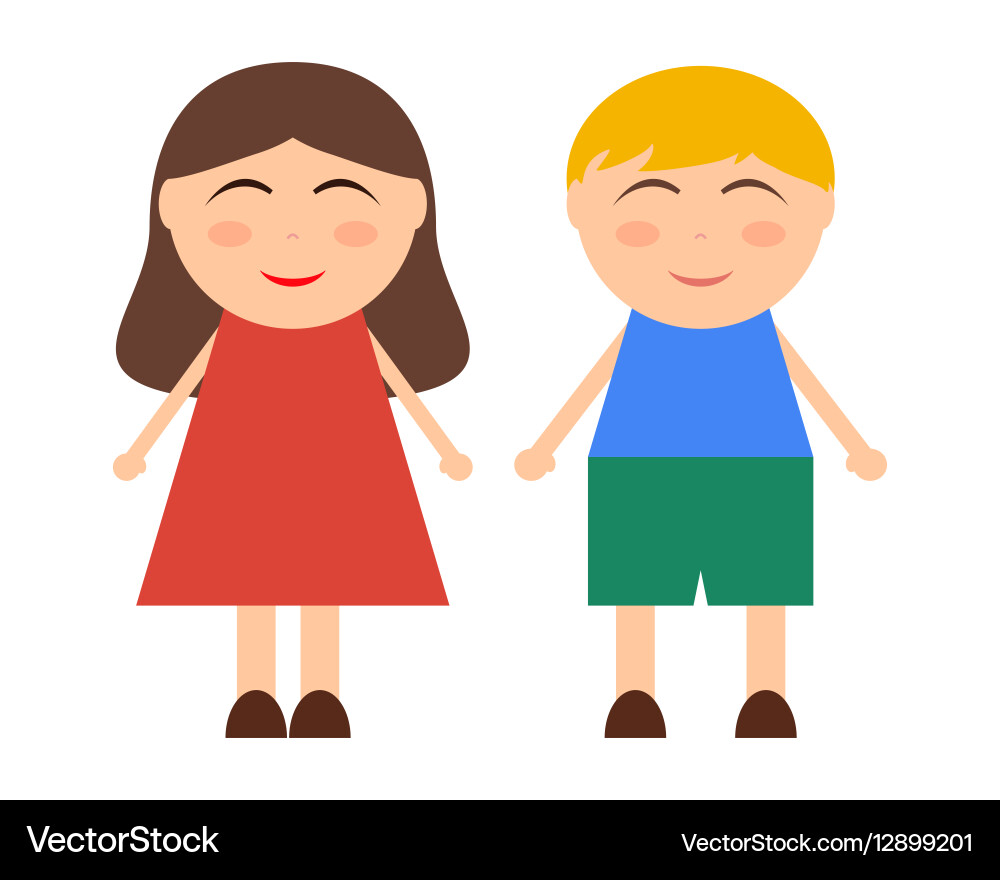 Cartoon boy and girl Royalty Free Vector Image