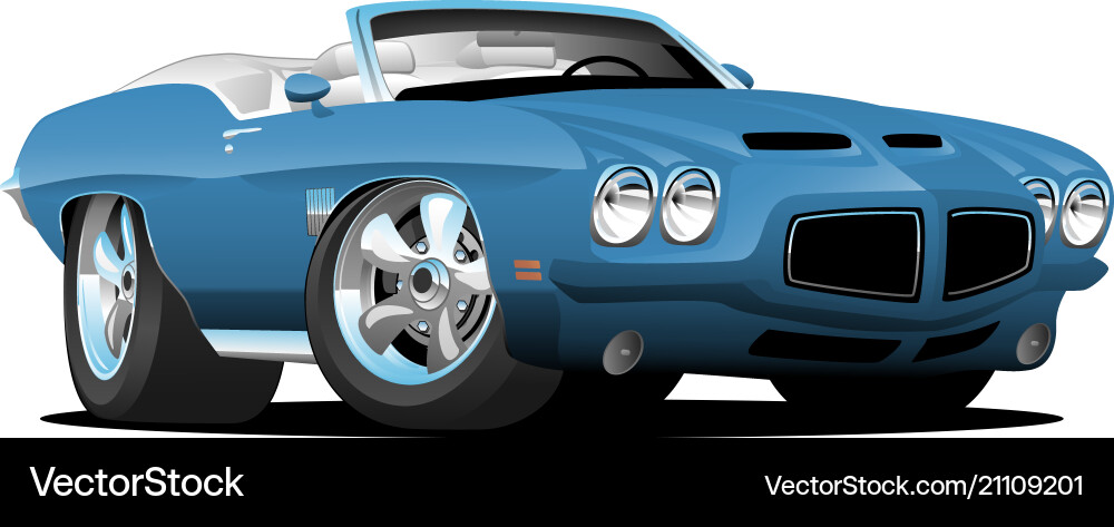 Classic seventies style american convertible Vector Image
