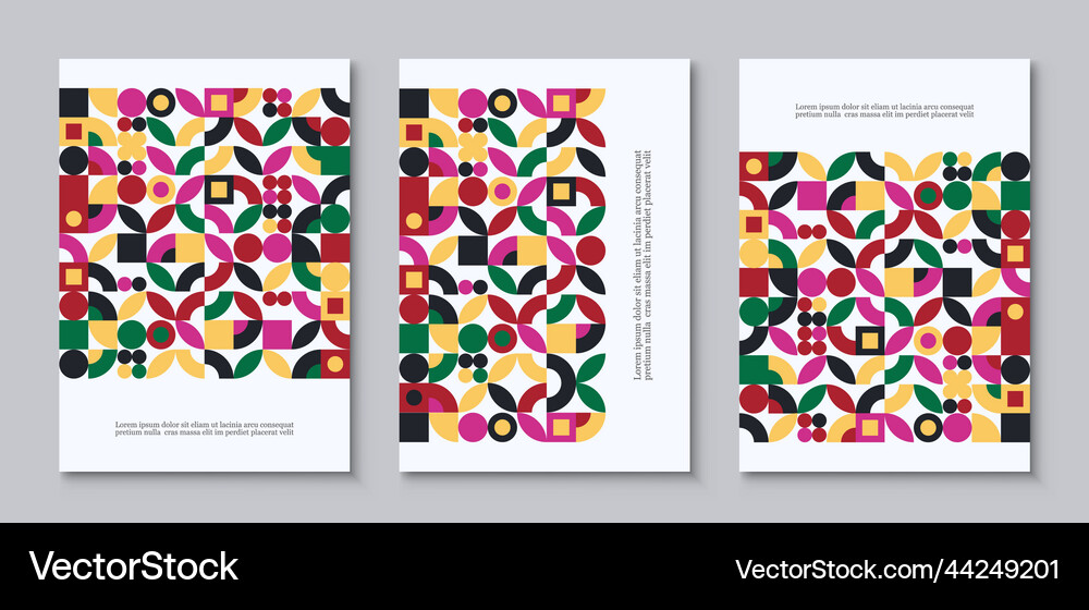 Color poster modern flyer with geometric shapes Vector Image