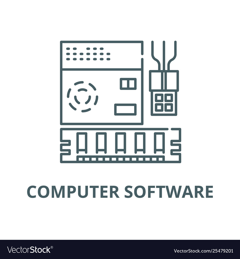 Computer software line icon linear concept Vector Image