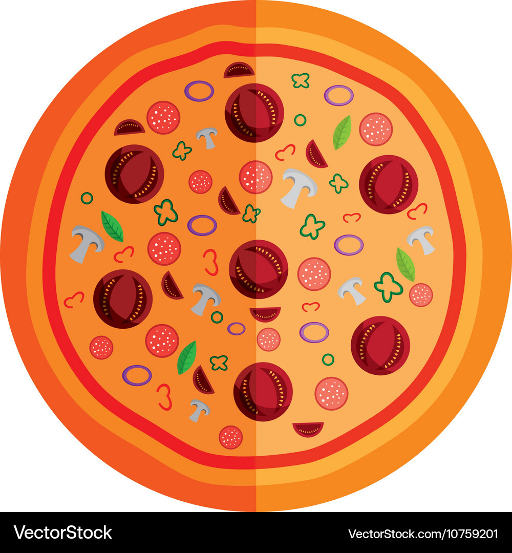 Delicious pizza fast food icon Royalty Free Vector Image
