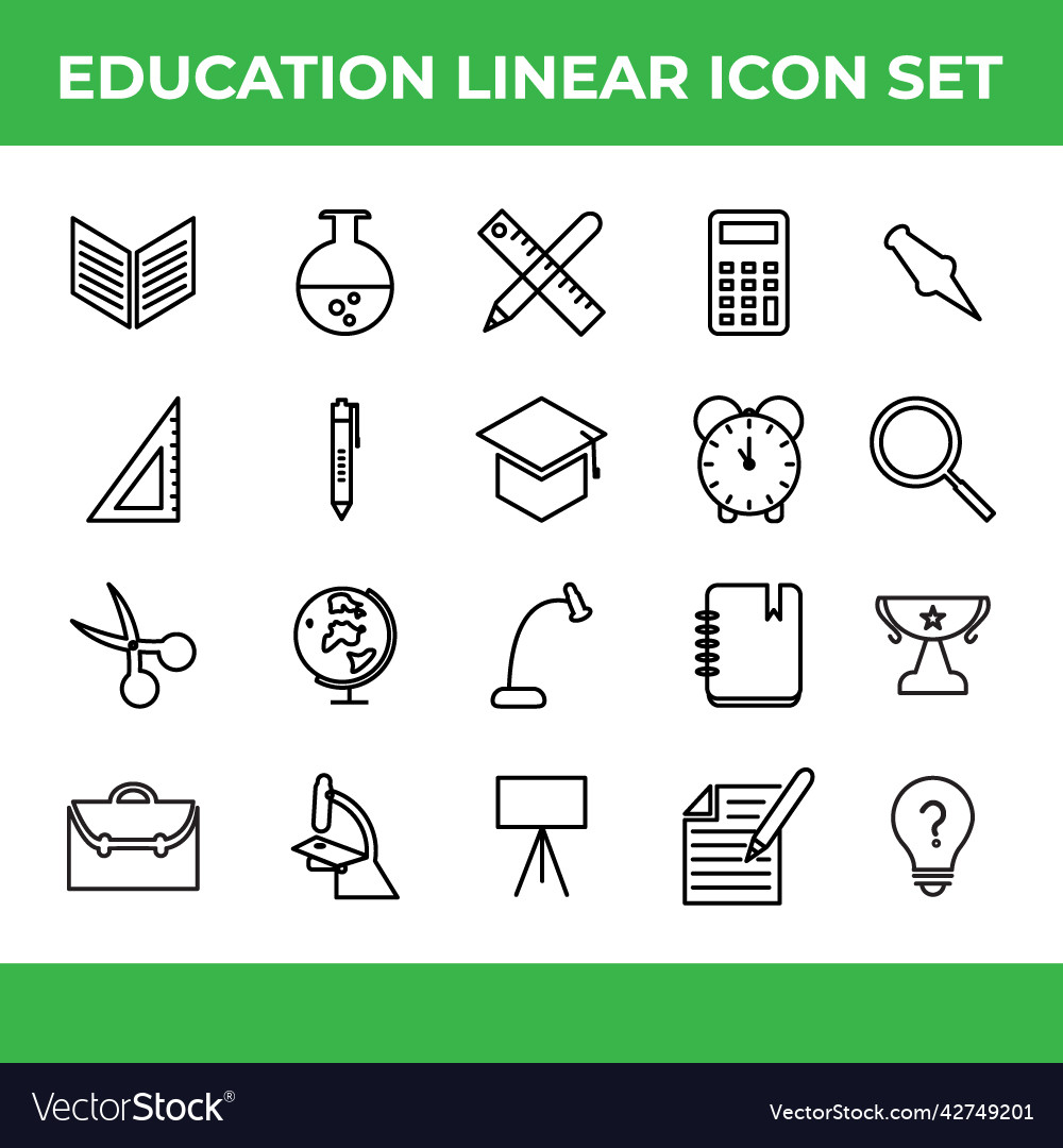 Education linear icon set Royalty Free Vector Image