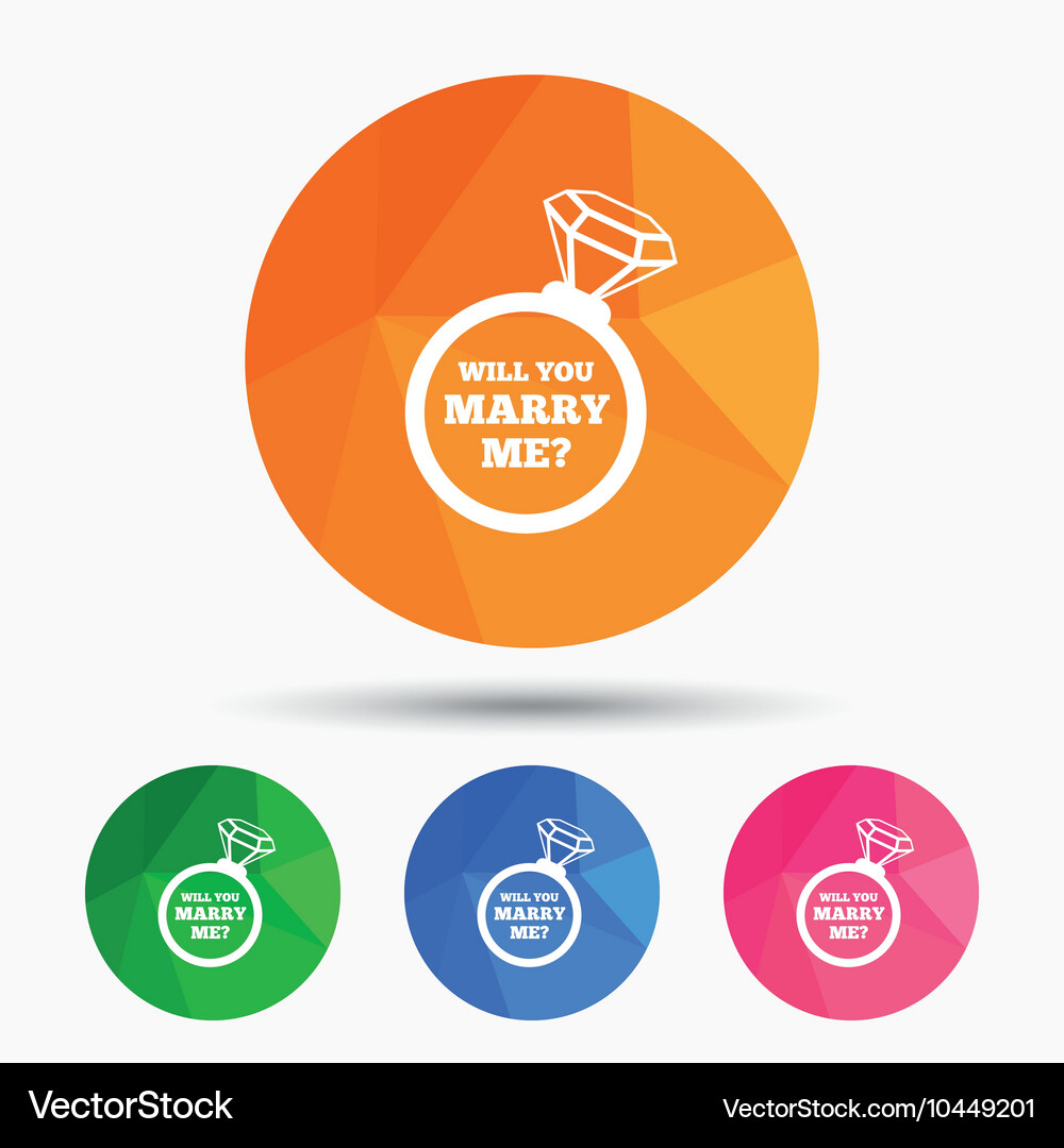 Marry me ring sign icon engagement symbol Vector Image