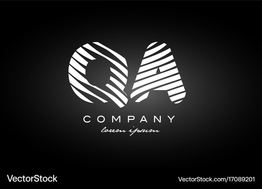 Qa q a letter alphabet logo black white icon Vector Image
