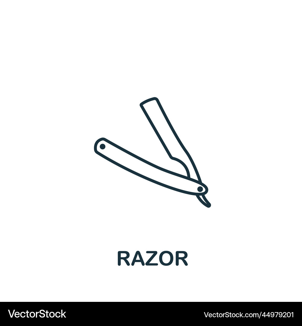 Razor icon monochrome simple barber shop icon Vector Image