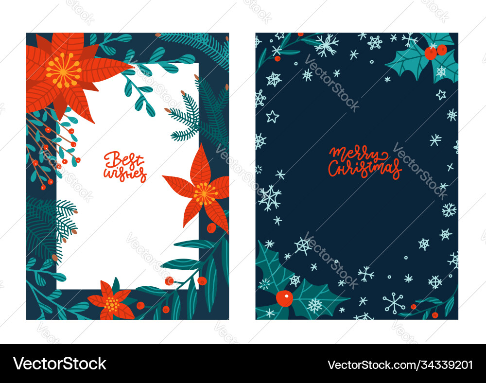 Set greeting hand drawn lettering cards in Vector Image