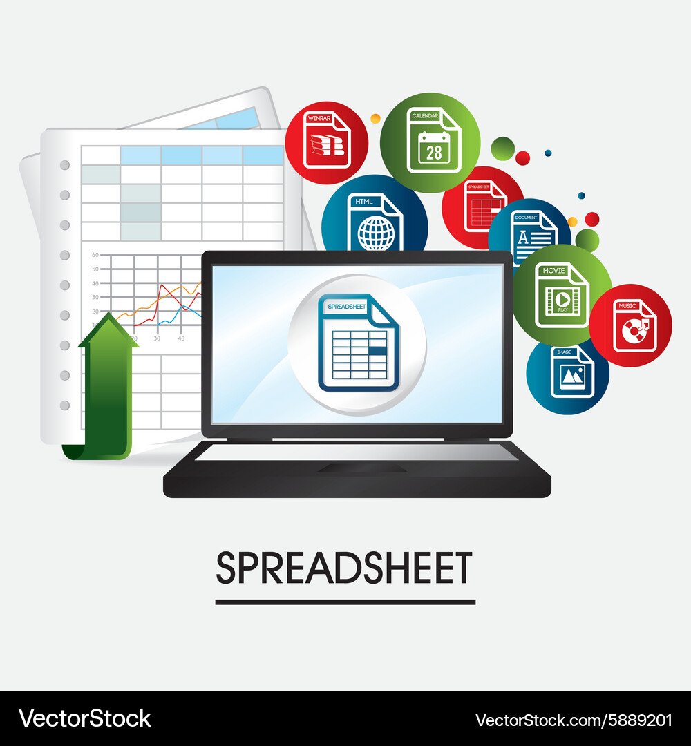Spreadsheet design Royalty Free Vector Image - VectorStock