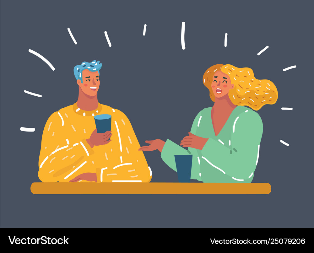 Beautiful young couple drink together Royalty Free Vector