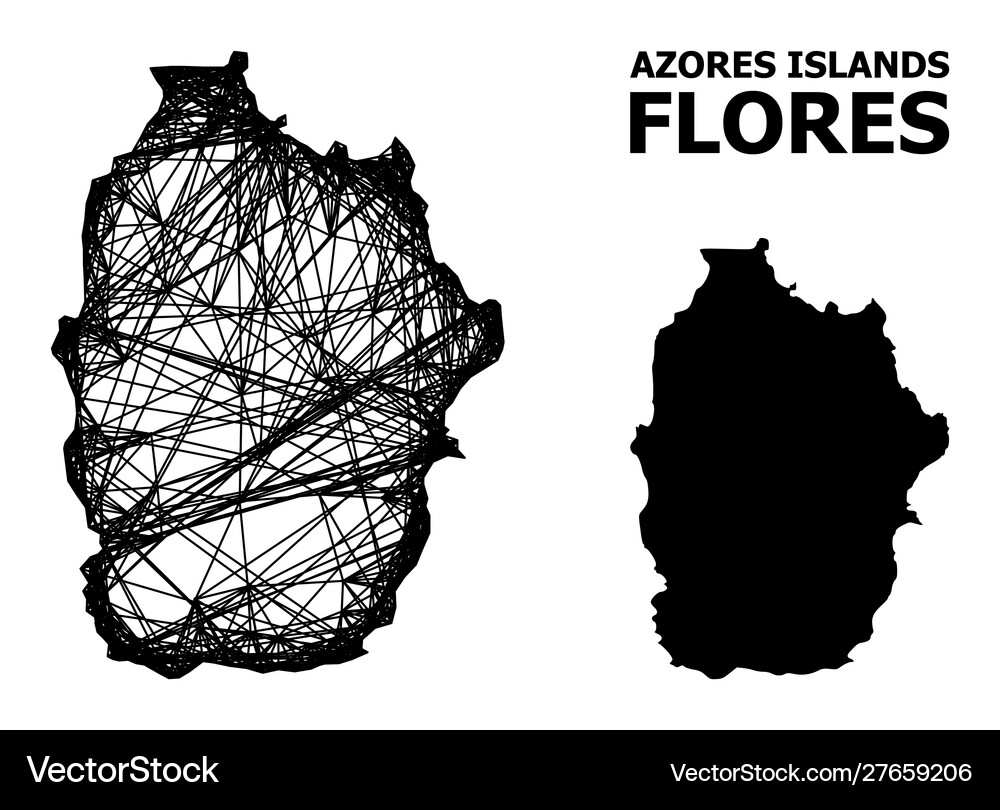Carcass map azores - flores island Royalty Free Vector Image