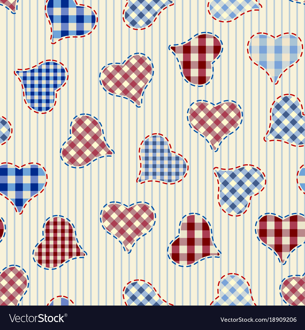 Geometric hearts pattern Royalty Free Vector Image