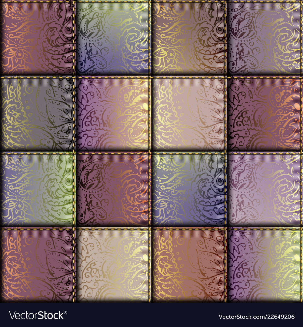 Geometric patchwork pattern a squares Royalty Free Vector