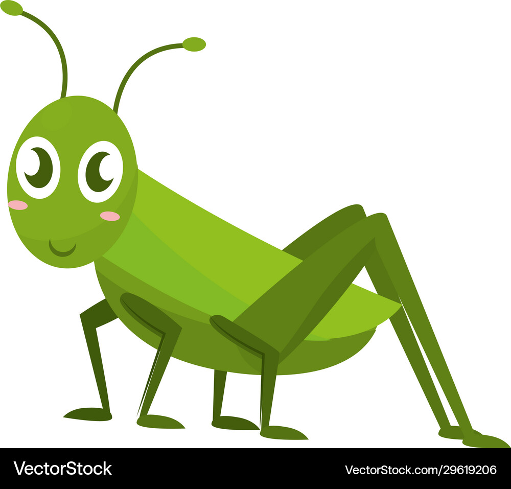 Isolated happy cricket cartoon Royalty Free Vector Image