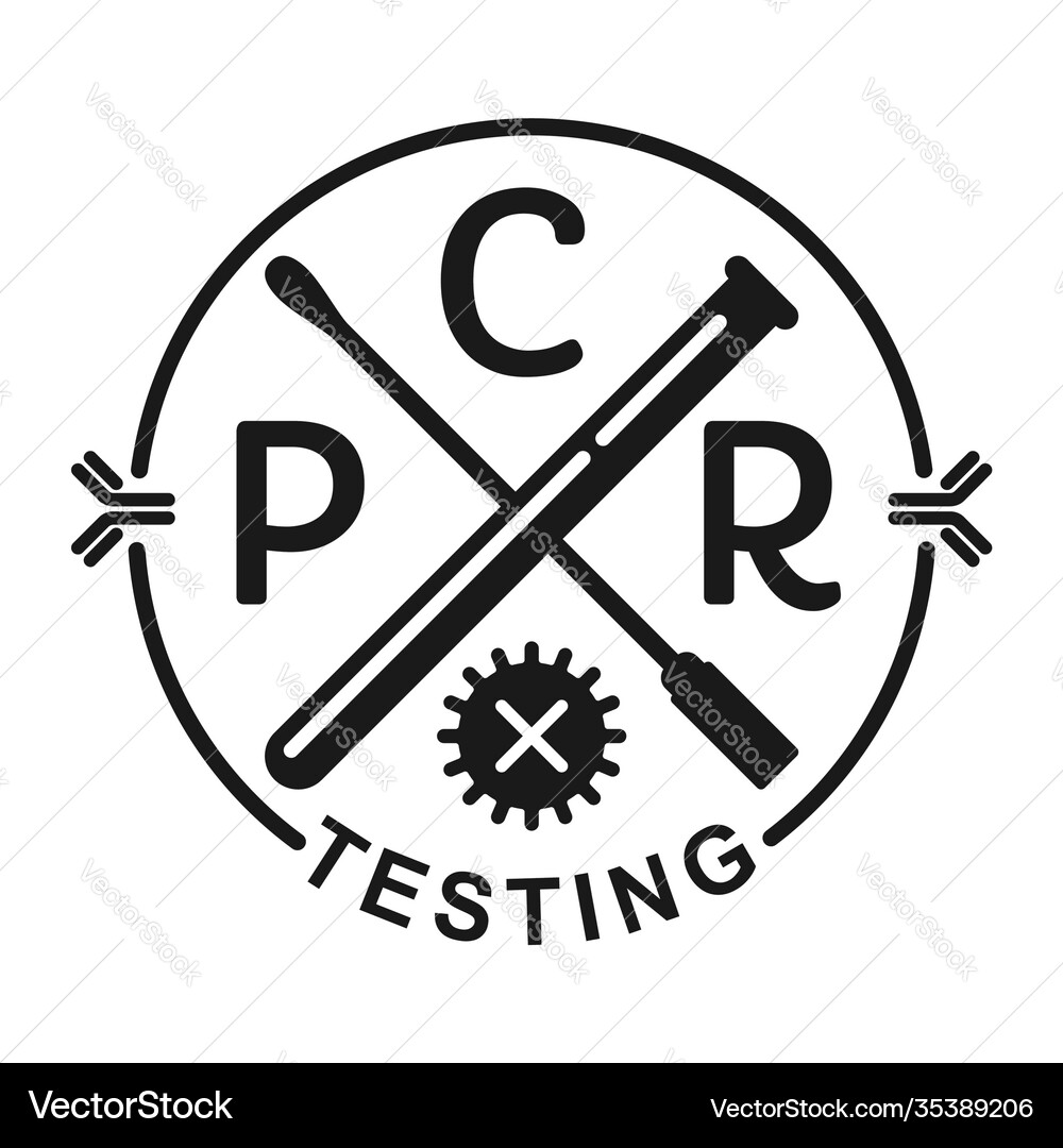 Pcr testing icon in hipster monochrome style Vector Image