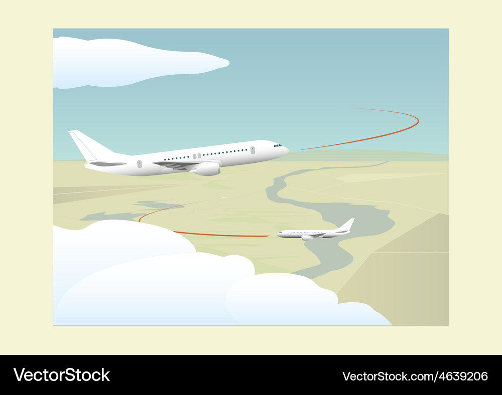 Phases of a flight Climbing and approach Vector Image