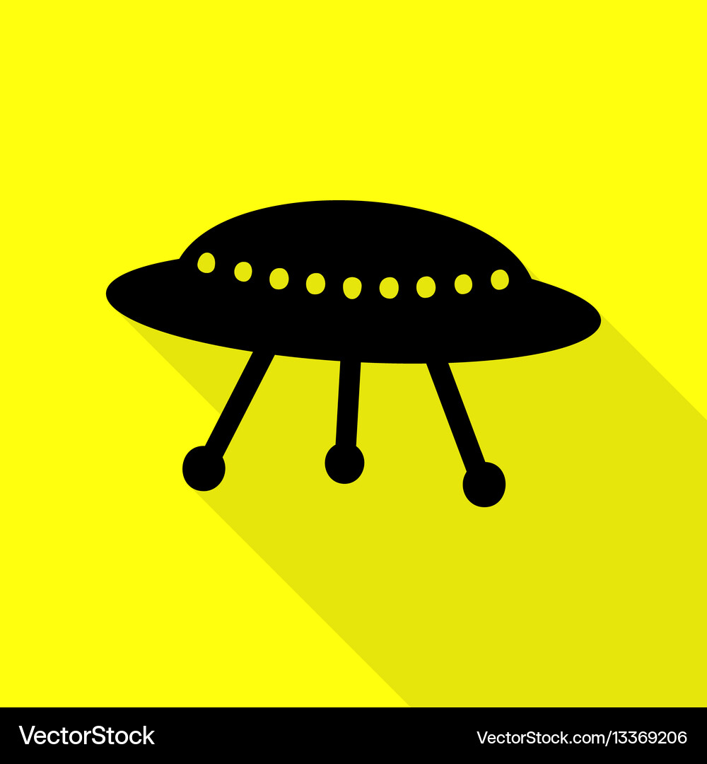 Ufo simple sign black icon with flat style shadow Vector Image