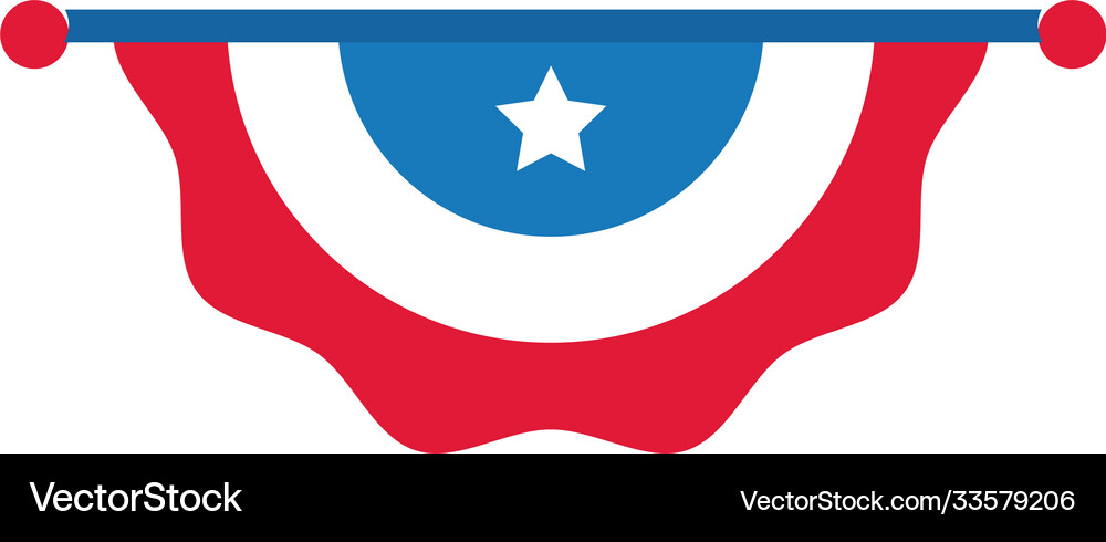 Usa election emblem with star hanging flat style Vector Image