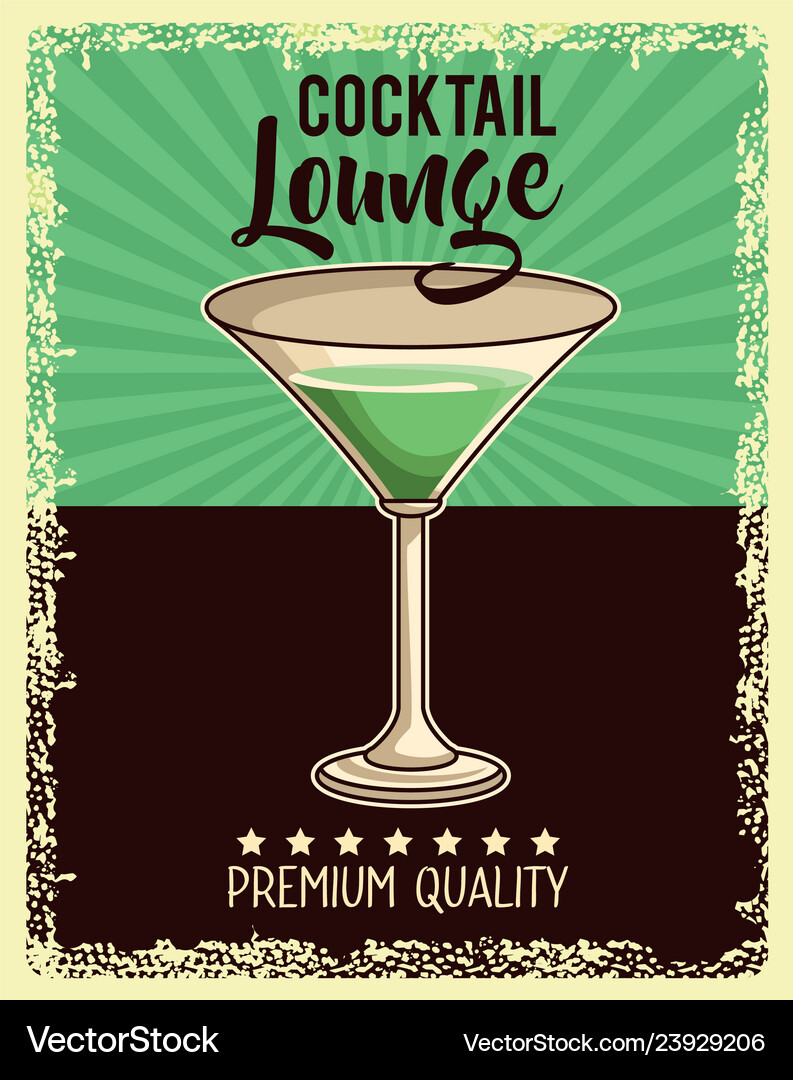 Vintage drink poster Royalty Free Vector Image