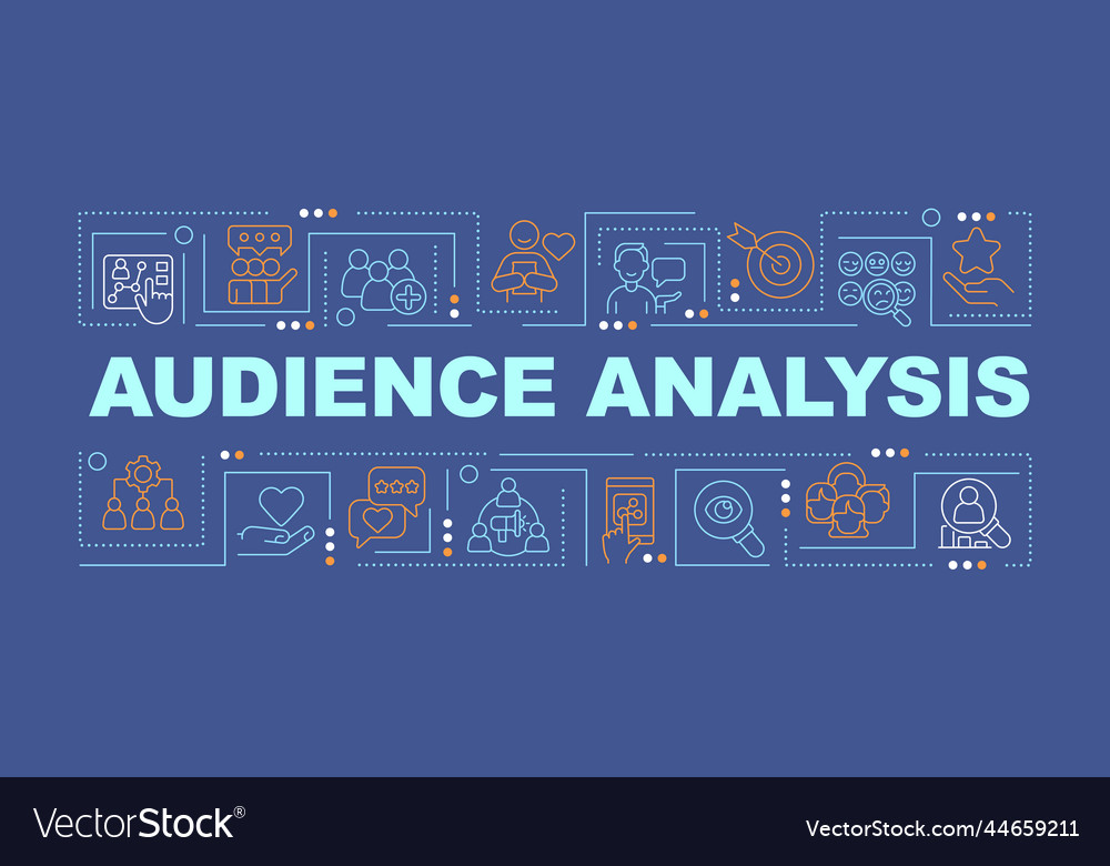 Audience analysis word concepts dark blue banner Vector Image