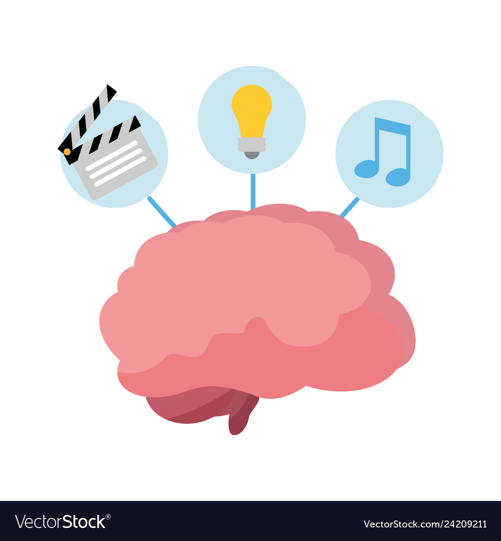 Brain idea creativity Royalty Free Vector Image