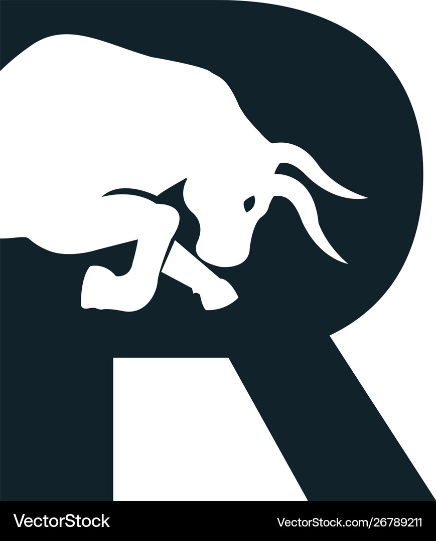 Bull letter r logo design Royalty Free Vector Image
