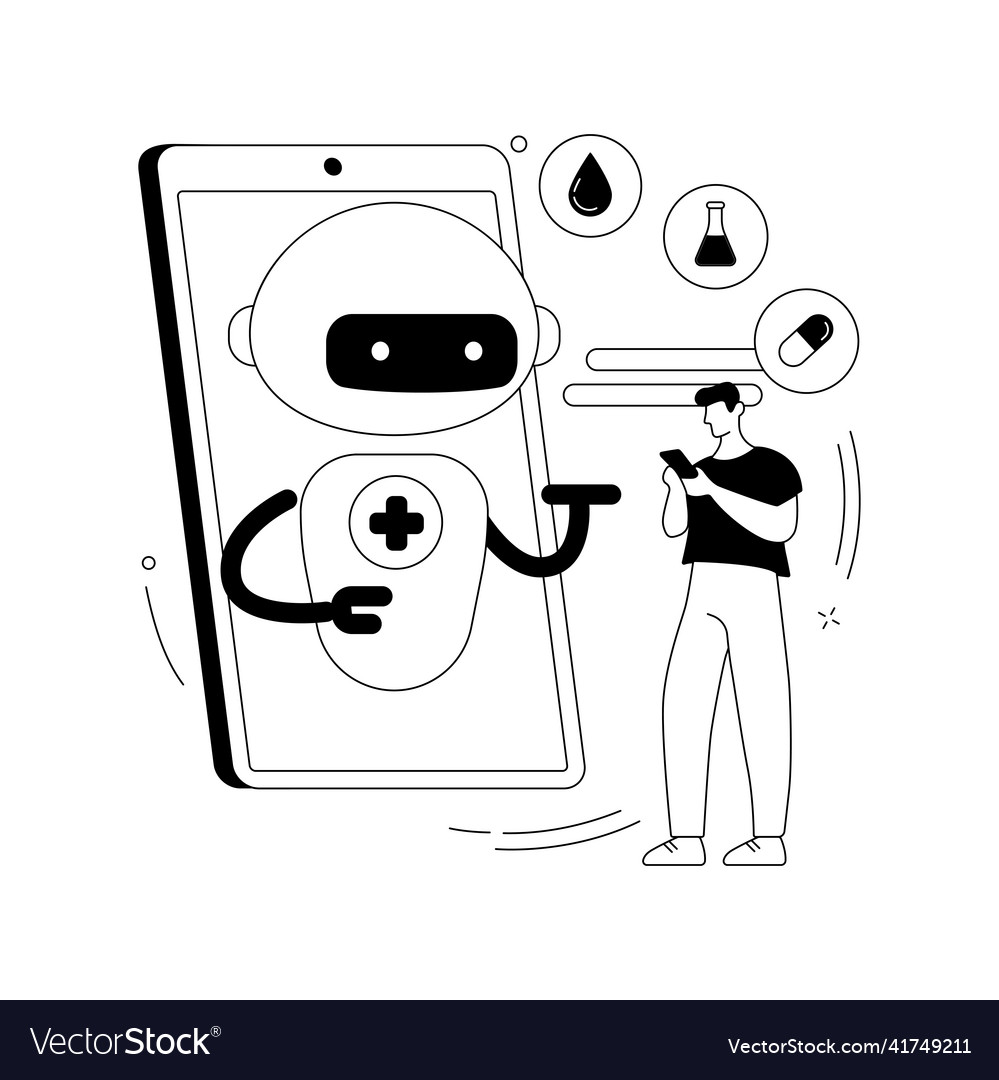Chatbot in healthcare abstract concept Royalty Free Vector Chatbot in healthcare abstract concept Royalty Free Vector