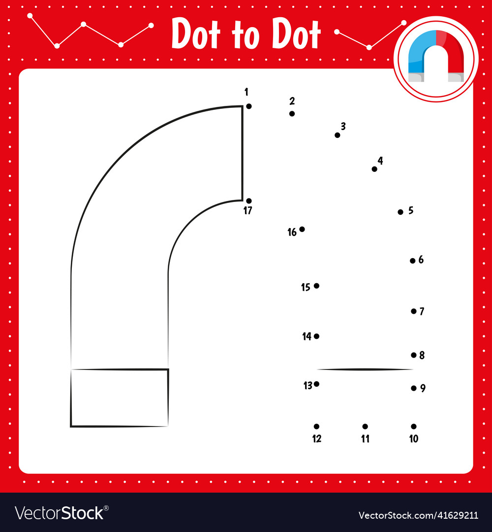 Connect the dots dot to dot educational game Vector Image