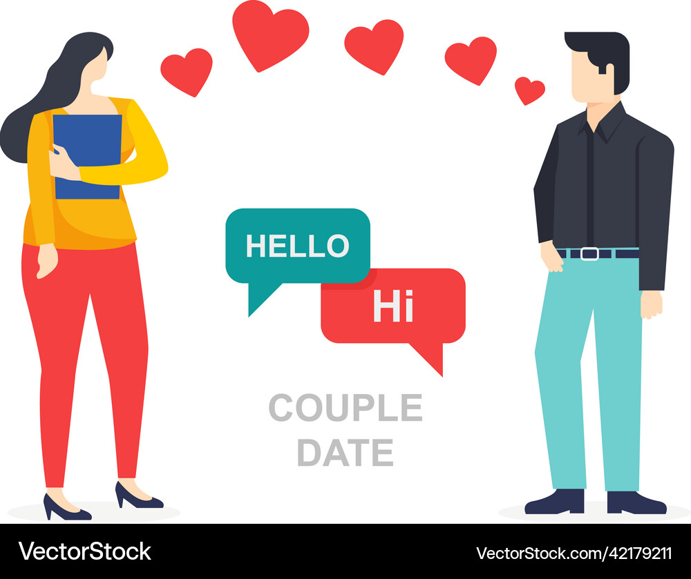 Couple date communication in love Royalty Free Vector Image