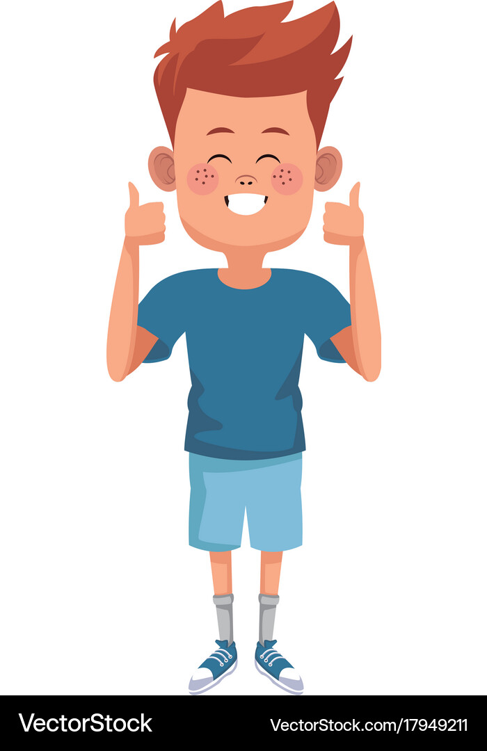 Cute and funny boy cartoon Royalty Free Vector Image