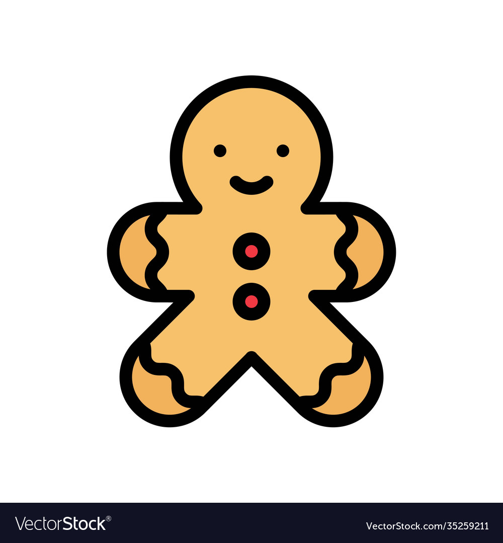 Gingerbread man icon christmas food and drink Vector Image